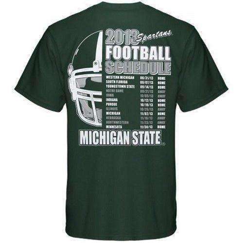 Michigan State Spartans 2013 Football Schedule t-shirt Big 10 Sparty S ...